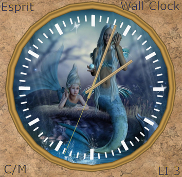 Second Life Marketplace - Esprit CC9 Wall Clock - Mermaids